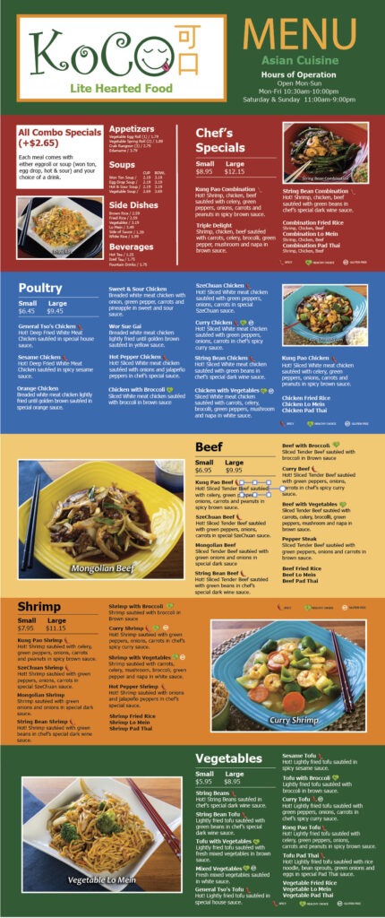 Koco Asian Cuisine – Light-Hearted Food